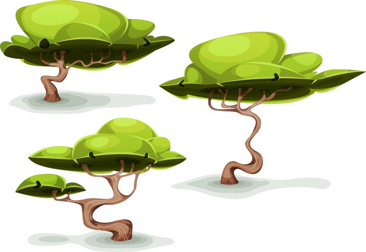 Trees hedges and bush set Royalty Free Vector Image