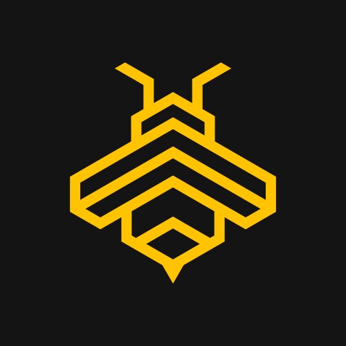 Geometric bee logo design icon template Royalty Free Vector