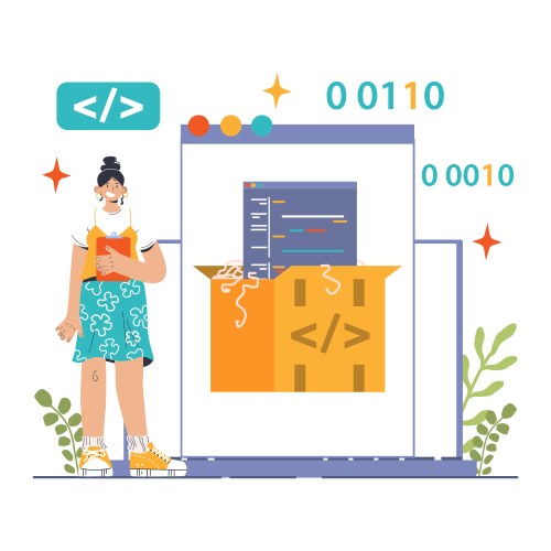 Open source software with code available for use Vector Image