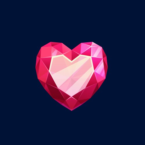 Ruby red angular heart icon Royalty Free Vector Image
