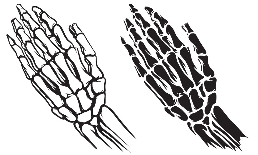 Thumbs up skeleton hand gesture Royalty Free Vector Image
