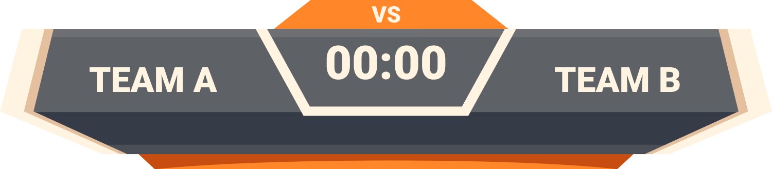 Scoreboard showing team a versus b with timer Vector Image