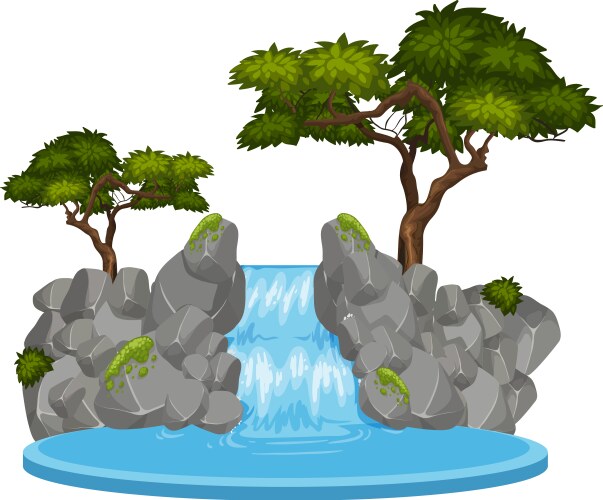 Waterfall in cartoon style isolated Royalty Free Vector