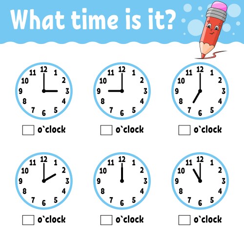 Clock Face Color for Kids Vector Images (over 230)