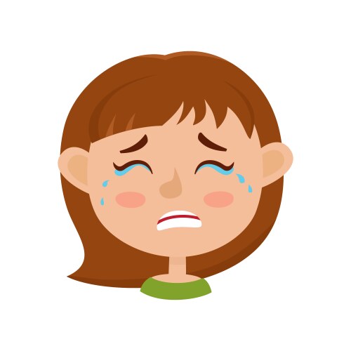 Sad girl cartoon sitting alone Royalty Free Vector Image