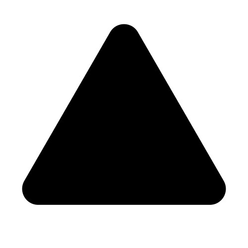 Triangle silhouette icon with rounded corners Vector Image