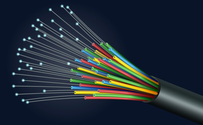 Optical fiber digital technology Royalty Free Vector Image