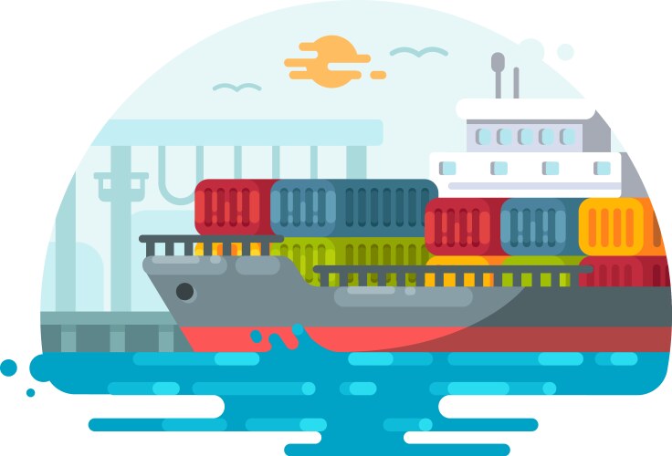 Sea transportation of ships Royalty Free Vector Image