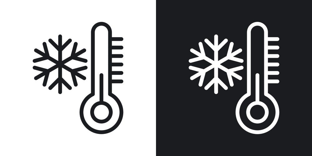 Thermometer cold icon set winter freezing Vector Image