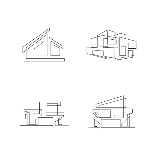 Architecture house line design Royalty Free Vector Image
