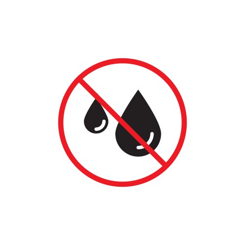No leakage sign icon set caution against water Vector Image