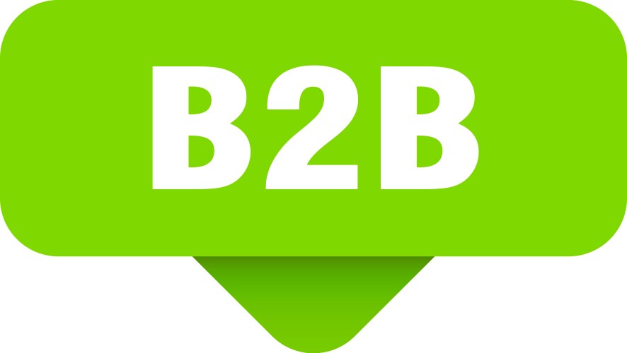 B2b sticker b2b sign on transparent background Vector Image