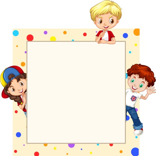 Border design with children reading Royalty Free Vector