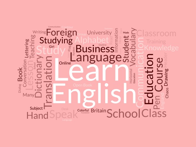 Learn english wordcloud template education Vector Image