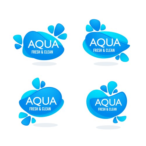 Natural spring water logo labels and stickers Vector Image