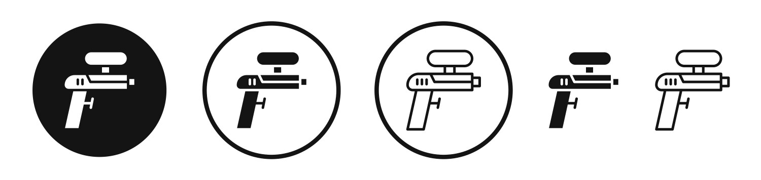 Scanner gun icon set black filled and outlined Vector Image