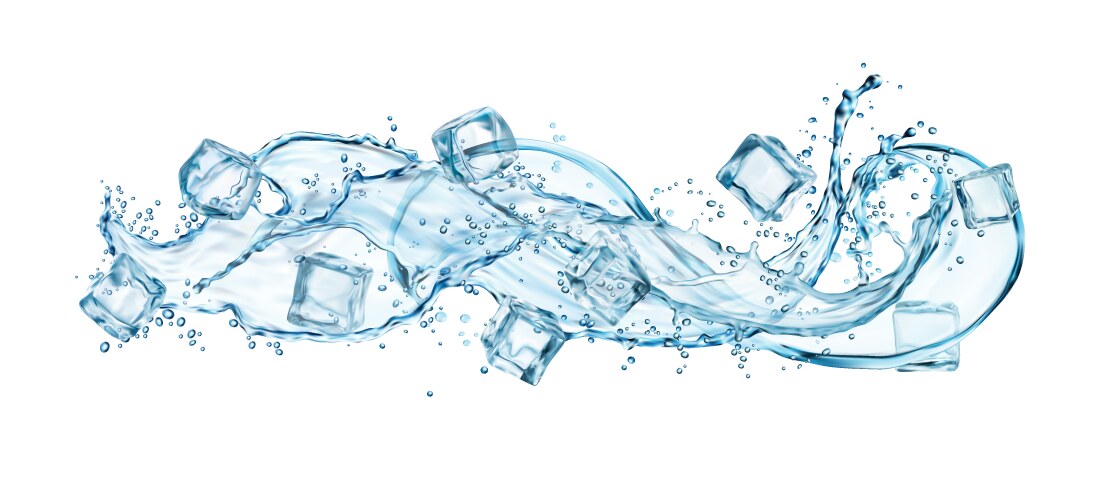 Splashing ice cubes Royalty Free Vector Image - VectorStock