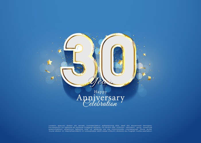 30th anniversary with beautiful coloring Vector Image