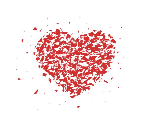 Jigsaw pieces broken heart Royalty Free Vector Image