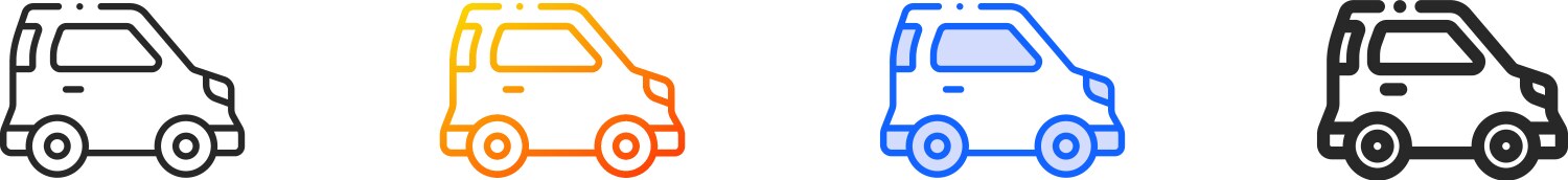 Caravan iconthin linear gradient blue stroke Vector Image