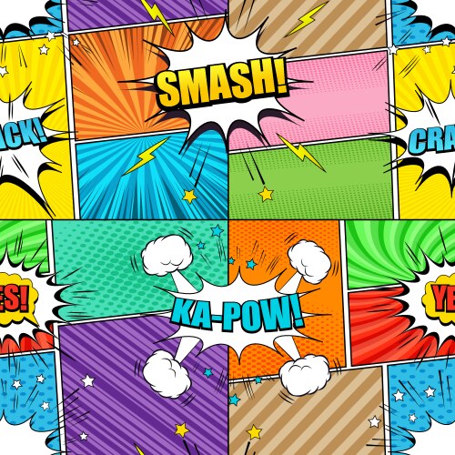 Comic seamless background Royalty Free Vector Image