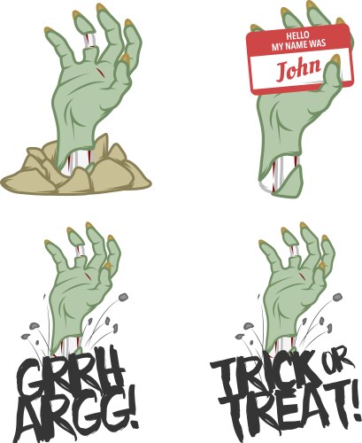 Cartoon a purple zombie hand Royalty Free Vector Image