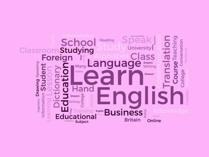 Learn english wordcloud template education Vector Image