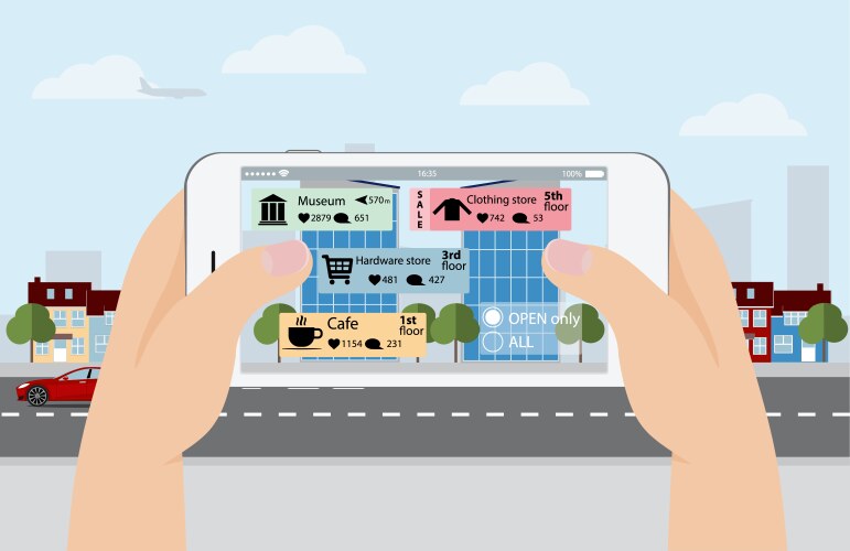 Intelligent services in smart city concept Vector Image