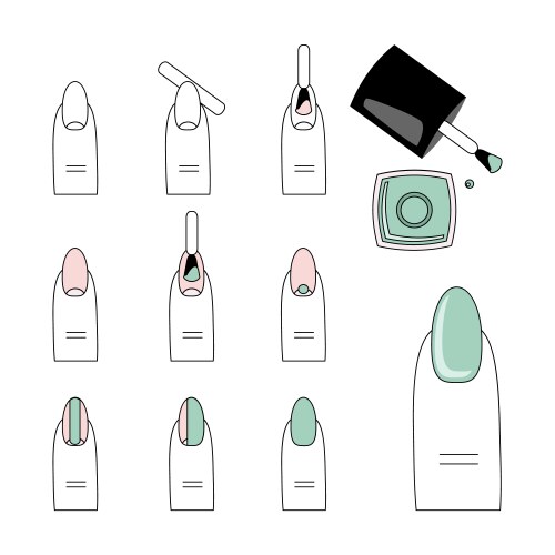 Design how to do a manicure correctly steps Vector Image