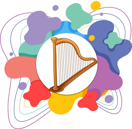 Cartoon harp Royalty Free Vector Image - VectorStock