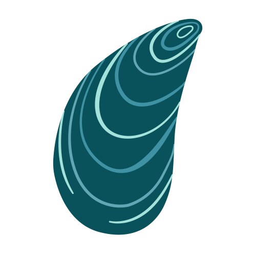 Tibia seashell hand drawn cartoon style flat Vector Image