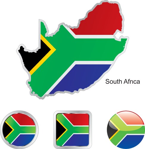 South africa map with regions Royalty Free Vector Image
