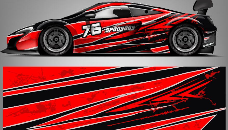 Car decal wrap design Royalty Free Vector Image