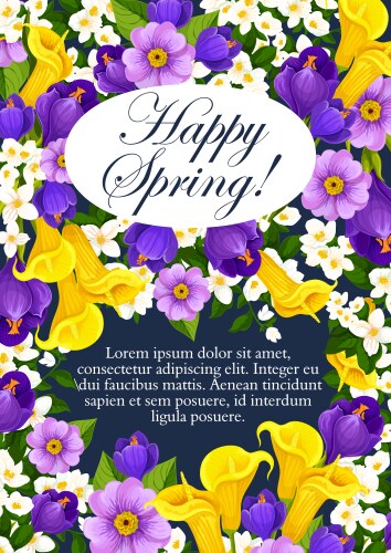 Spring card with sakura flowers Royalty Free Vector Image