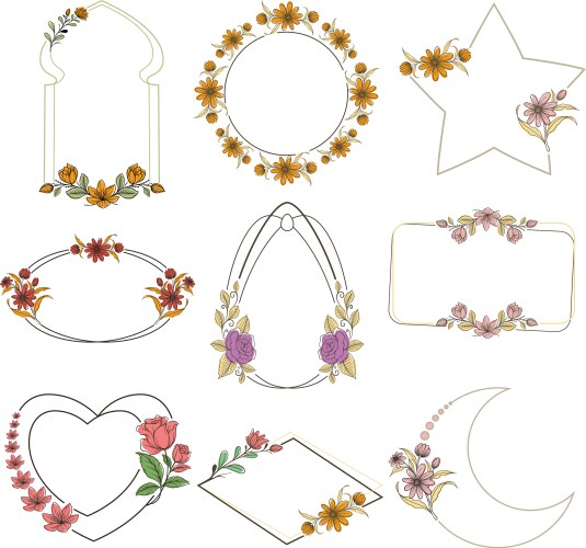 Wedding frame with beautiful flower Royalty Free Vector