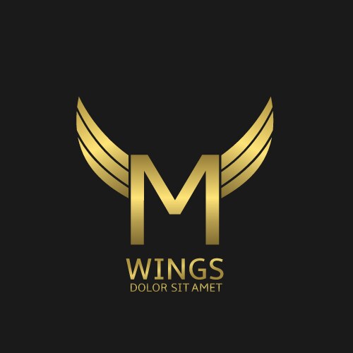 Golden wings logo Royalty Free Vector Image - VectorStock