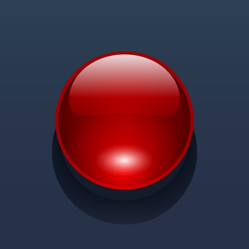 Pressed button with red light Royalty Free Vector Image