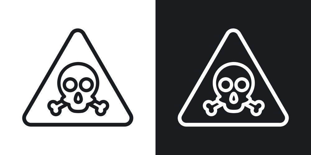 Toxic sign icon set danger caution poison Vector Image