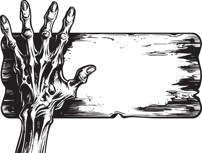 Cursed communicator emblem of zombie hand holding Vector Image