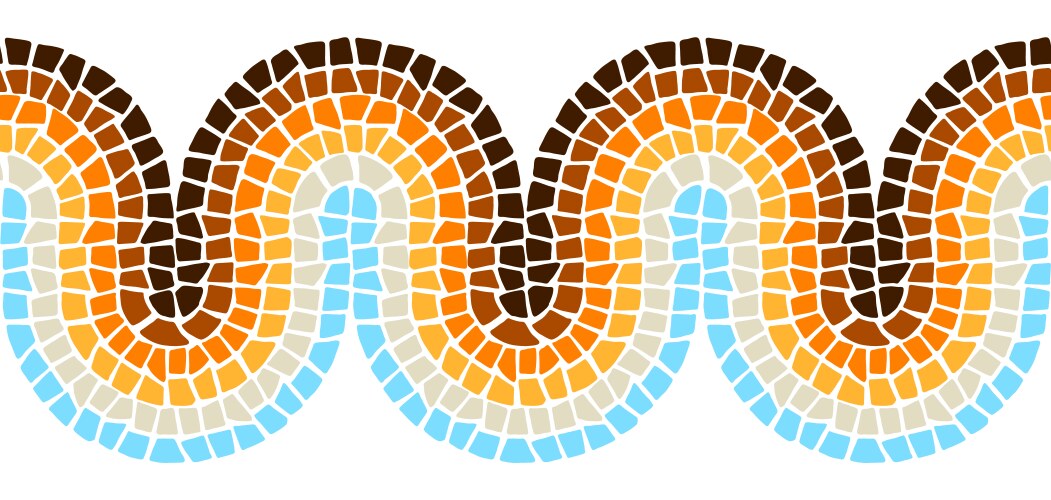 Decorative mosaic border ceramic antique stone Vector Image