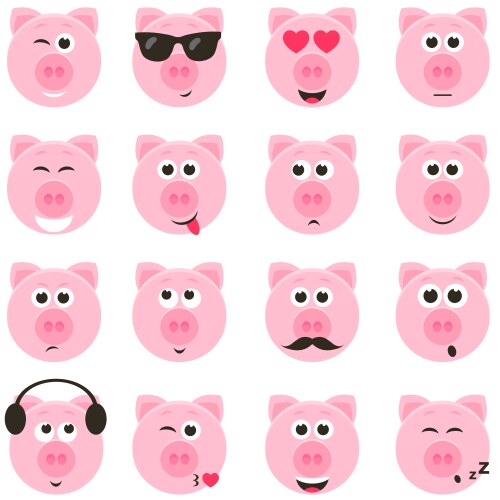 Cute pig with sun glasses Royalty Free Vector Image