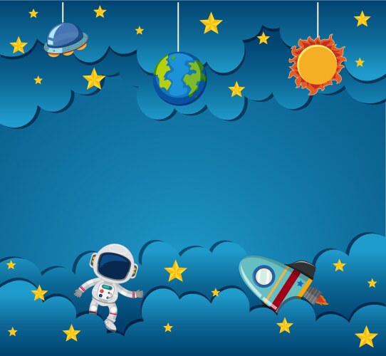 Astronaut on space template Royalty Free Vector Image