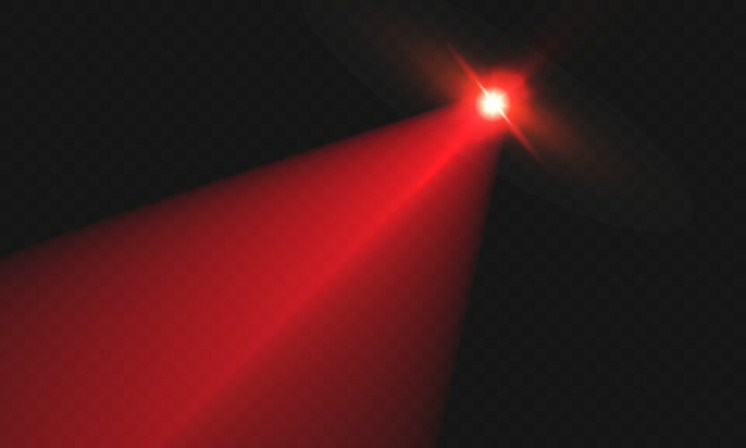 Abstract red laser beam transparent isolated Vector Image