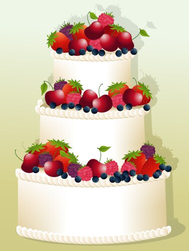 Birthday cake realistic image Royalty Free Vector Image