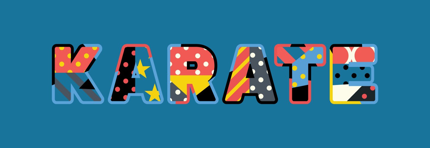 Karate theme word art Royalty Free Vector Image