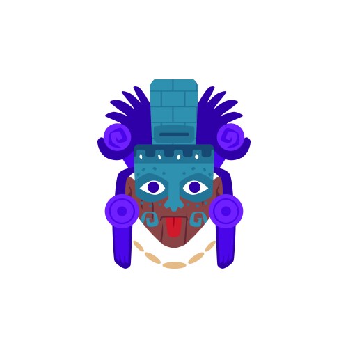 Mayan idol feathered shield aztec old pyramid Vector Image