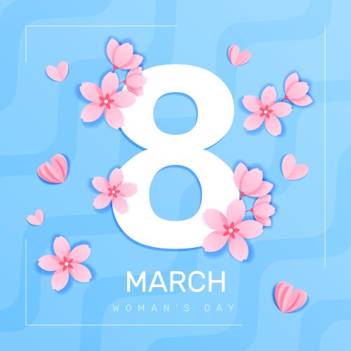 8 march realistic background Royalty Free Vector Image