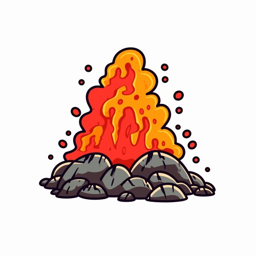 Cartoon lava flow flames Royalty Free Vector Image