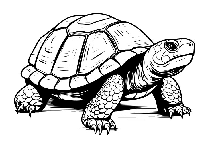Isolated hand drawn tortoise Royalty Free Vector Image