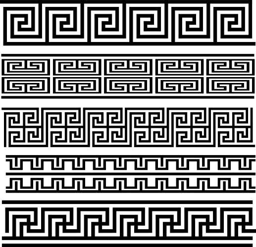 Seamless greek pattern set Royalty Free Vector Image